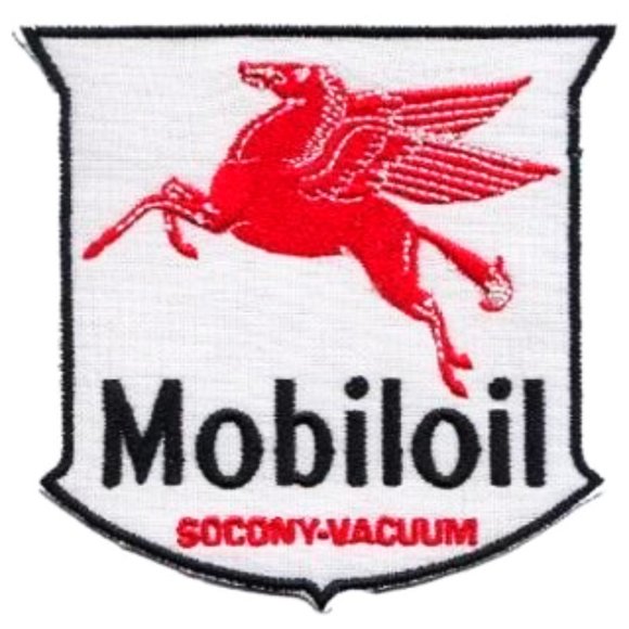 Other | Vintage Mobil Oil Easy Iron On Patch Embroidered Canvas Badge ...